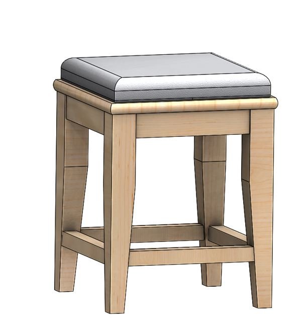 20" Short Stool w/Upholstered Seat | Durham Furniture